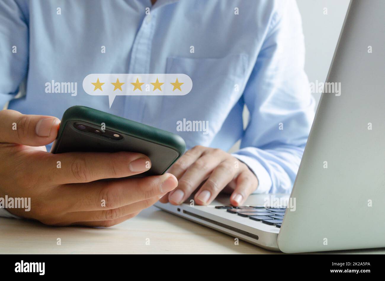Customer service concept excellent service for satisfaction five star ...