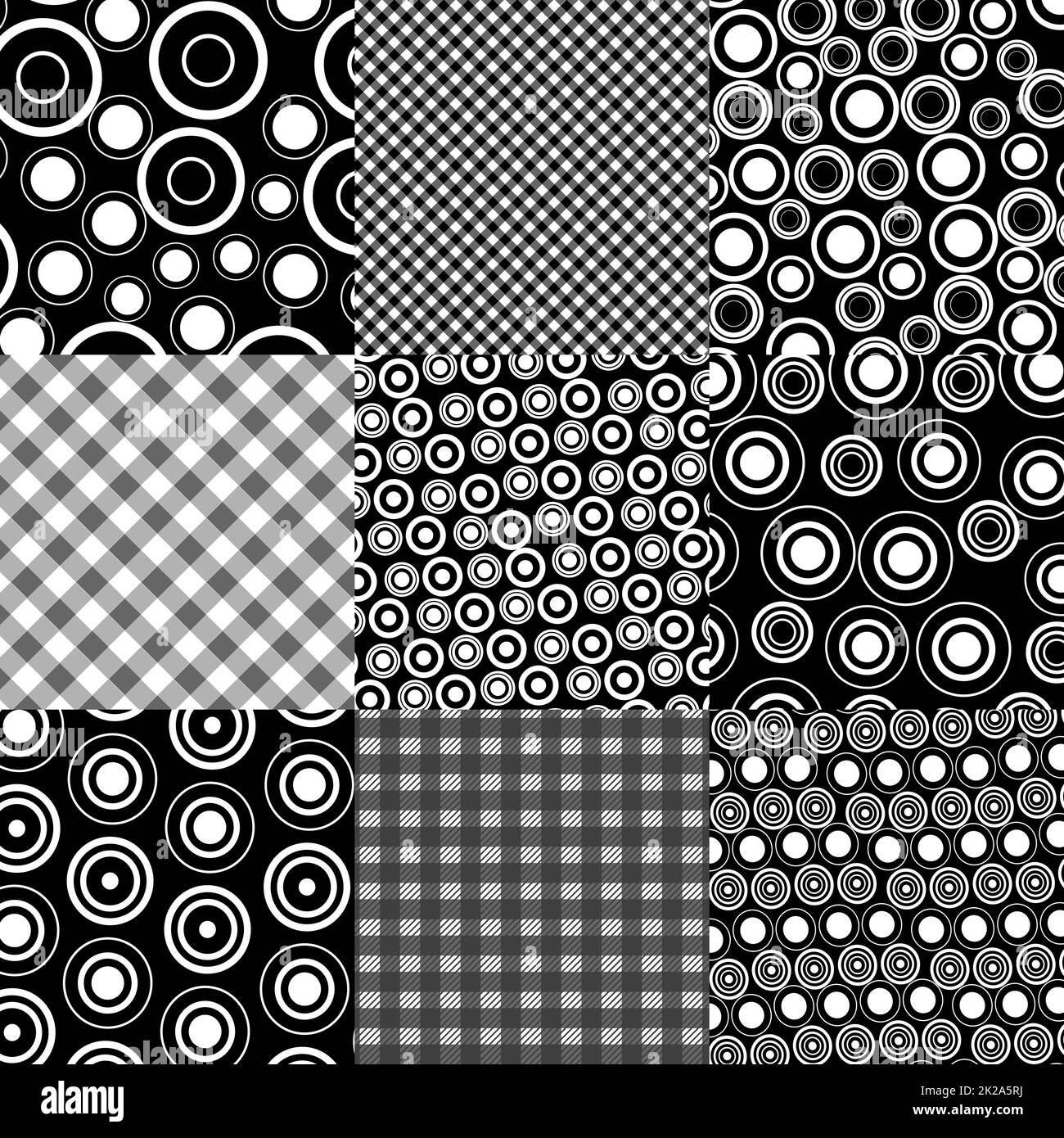 Collection of 9 backgrounds with tablecloth print and circles print ...