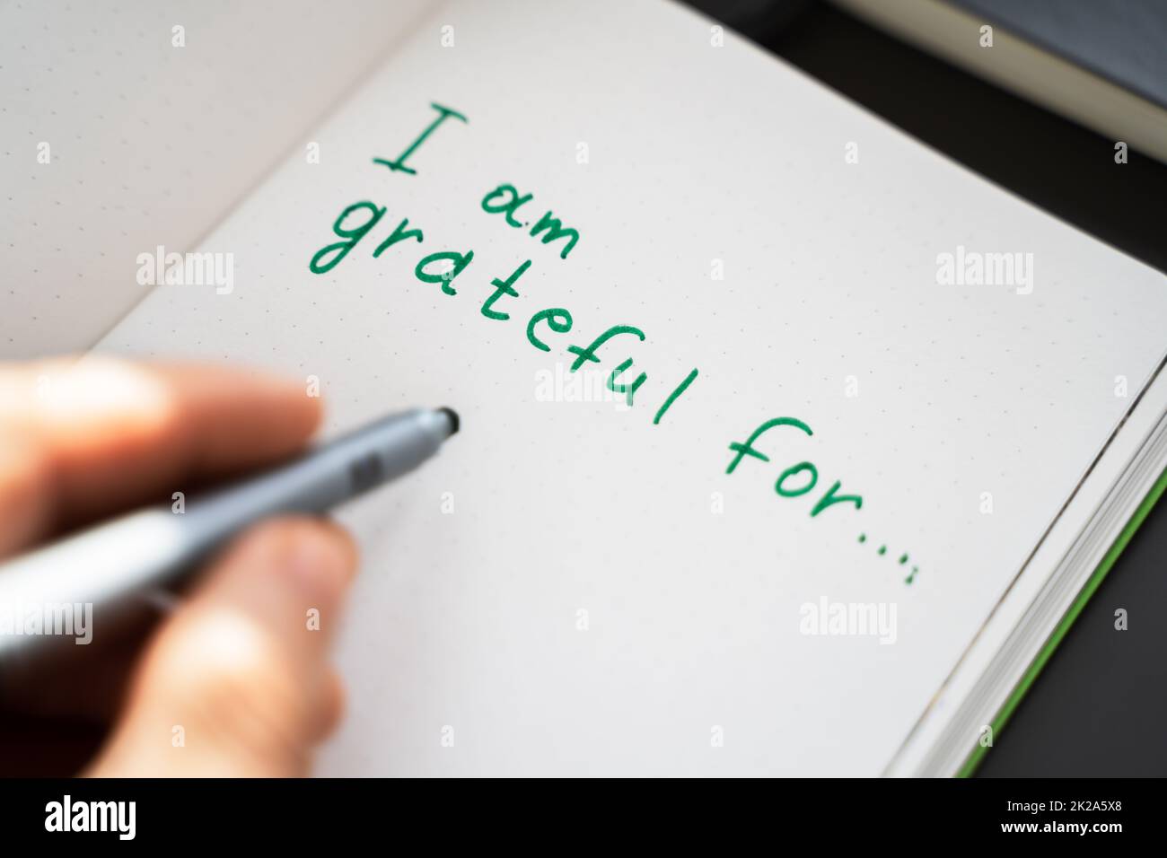 Gratitude Journal Concept. Writing I Am Grateful Stock Photo - Alamy