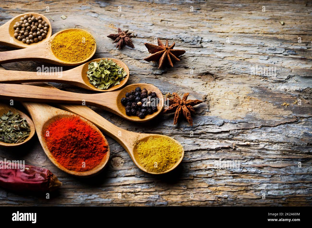 Indian spices border hi-res stock photography and images - Alamy
