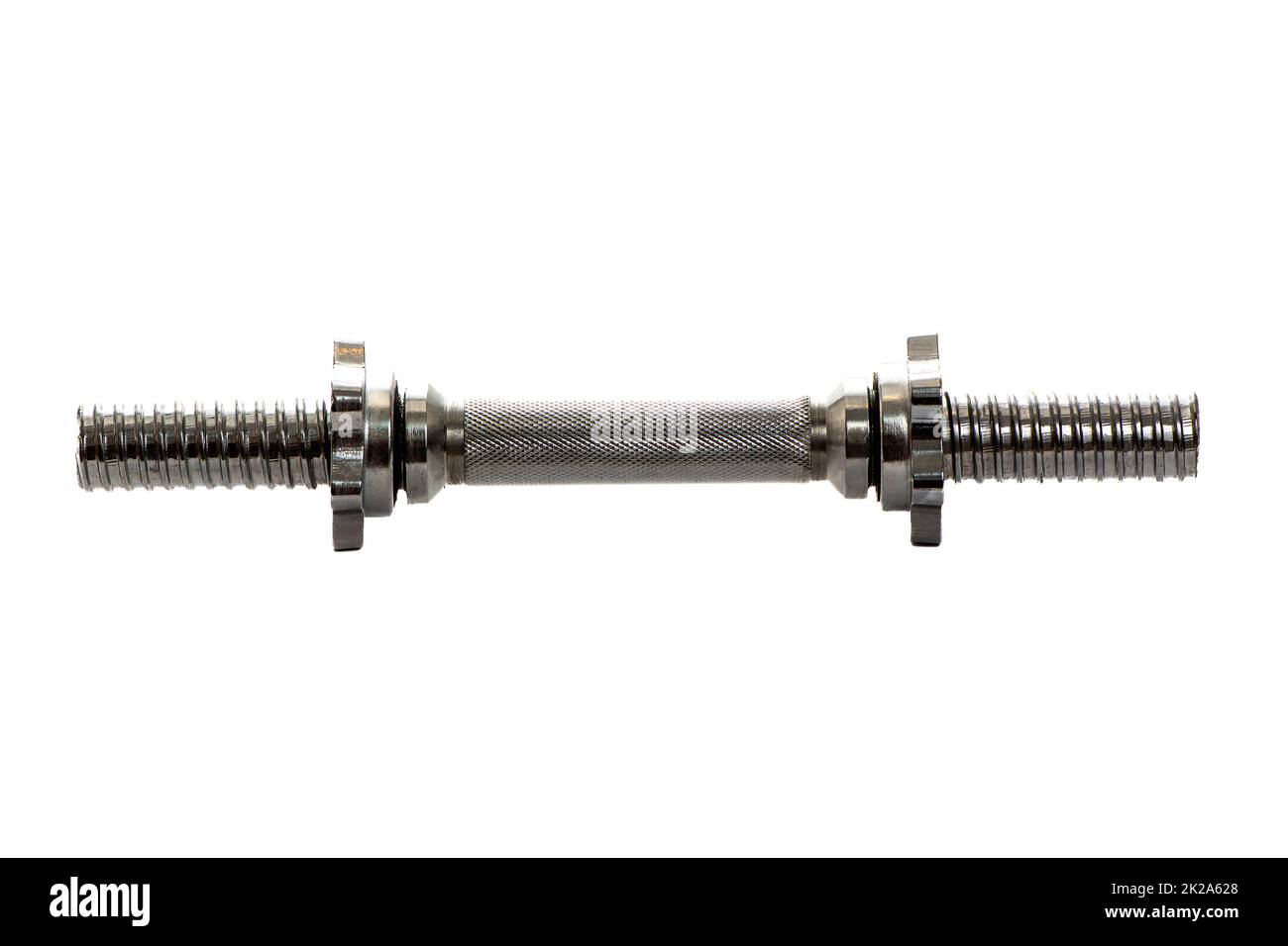 metal neck for dumbbells in disassembled form on a white isolated ...