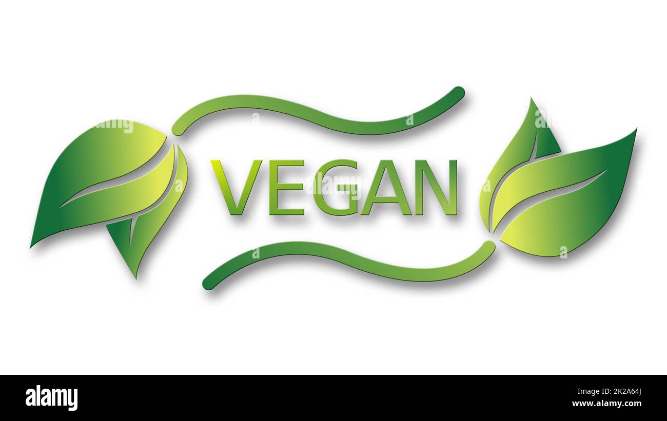 Text Logo Vegan Concept - Vegan food diet icon - Green lettering in ...