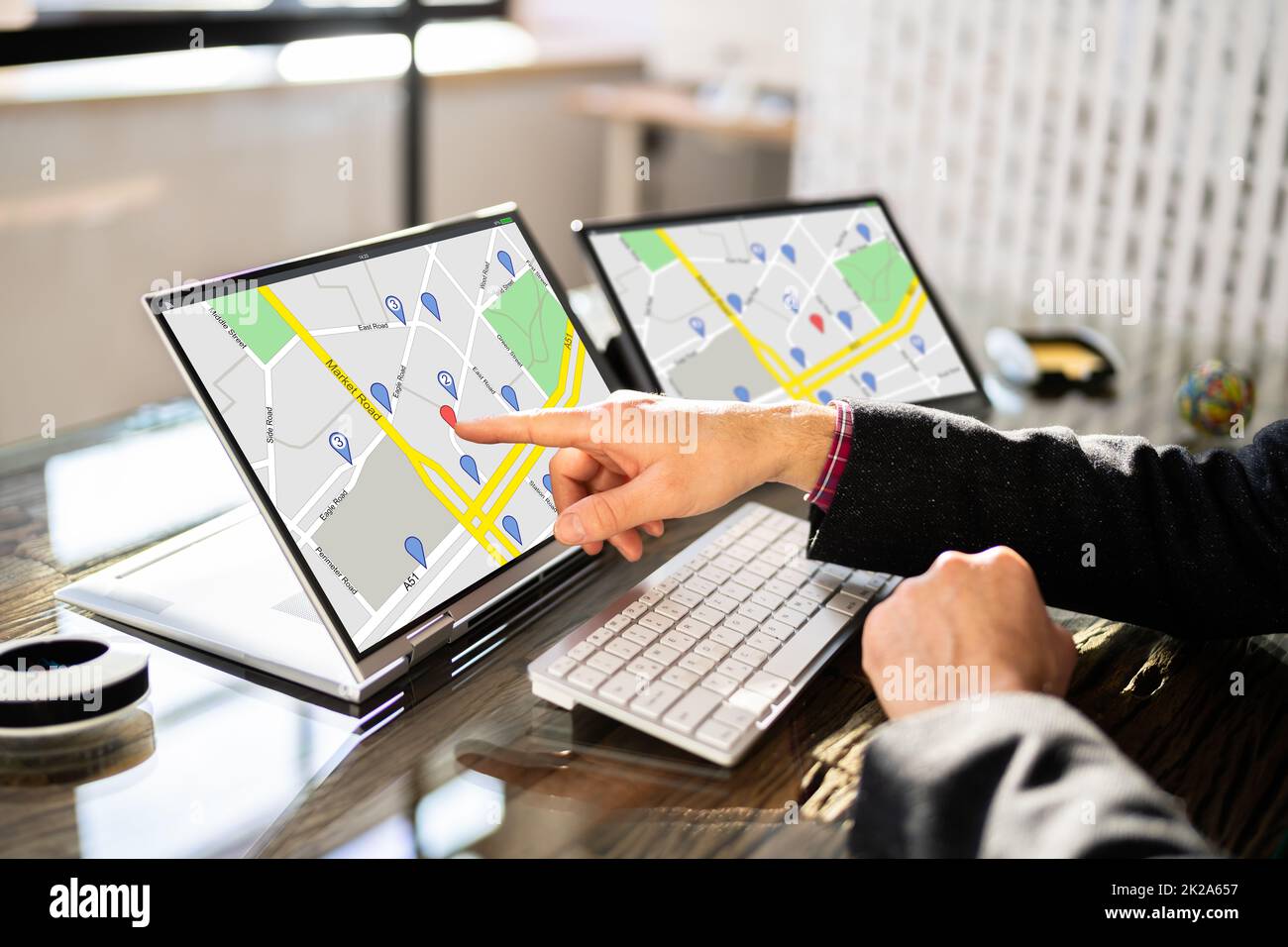 GPS Location Map Search Online Stock Photo - Alamy
