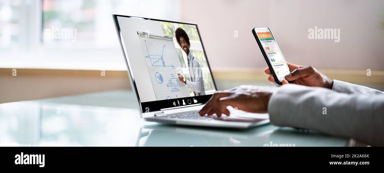Virtual Online Training Program Stock Photo - Alamy