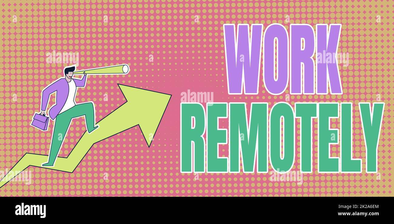Writing displaying text Work Remotely. Word Written on fresh working ...