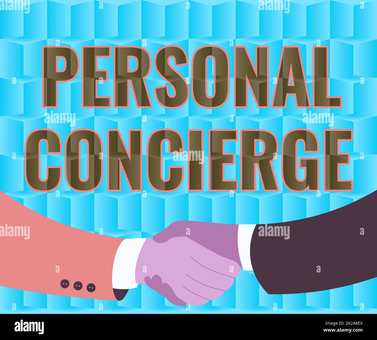 Hand writing sign Personal Concierge. Word for someone who will make ...