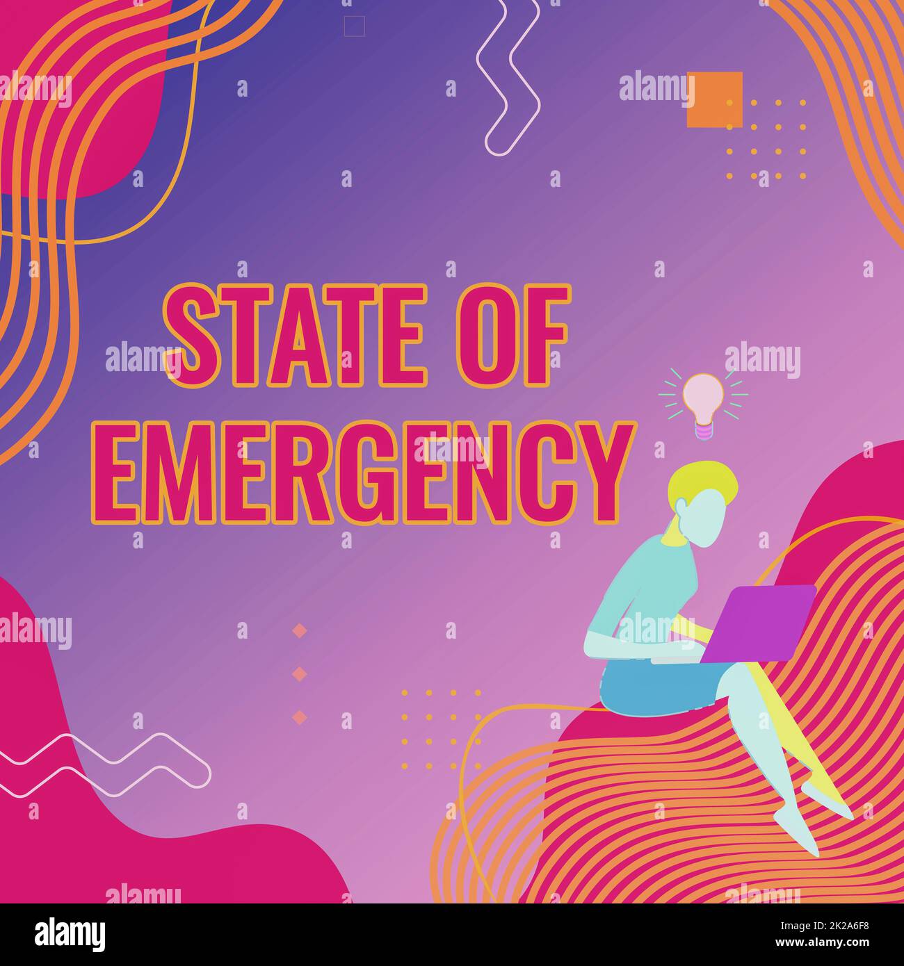 Text showing inspiration State Of Emergency. Business showcase ...