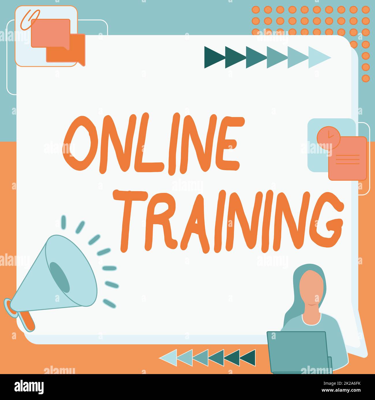 Hand writing sign Online Training. Business approach Take the education ...