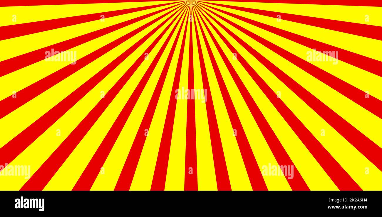 Banner background with rays yellow and red Stock Photo - Alamy