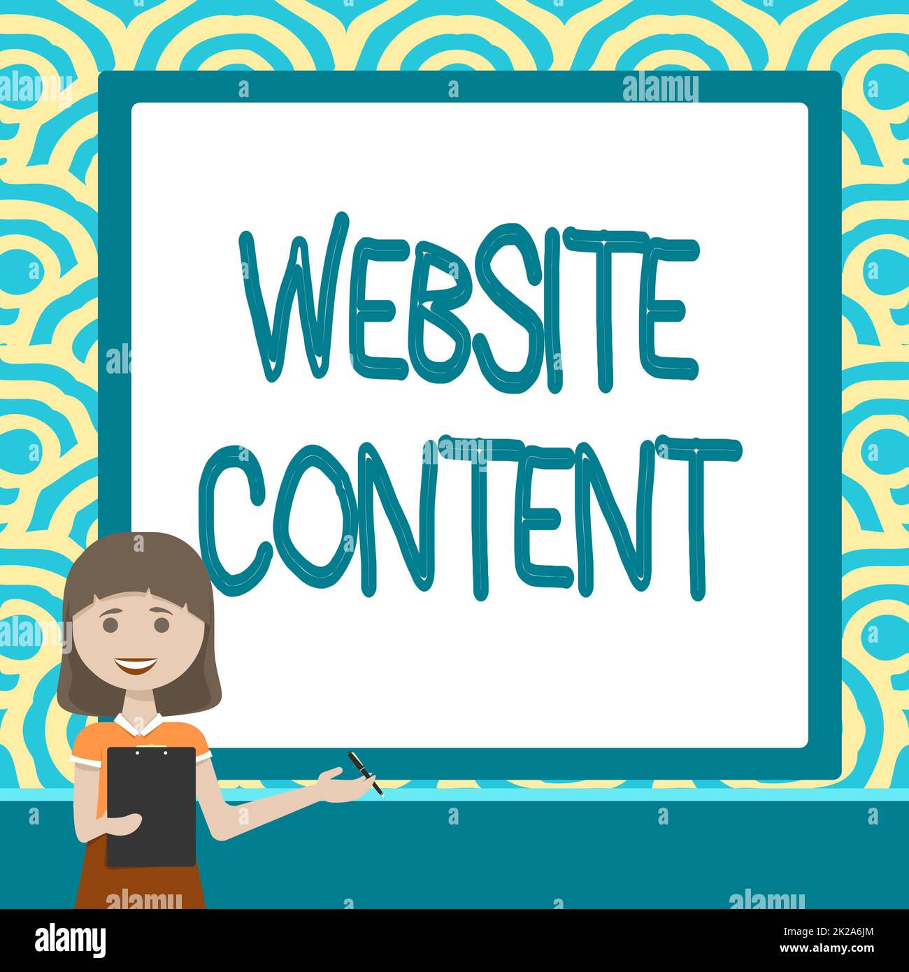 Hand writing sign Website Content. Word Written on Website Content Lady ...