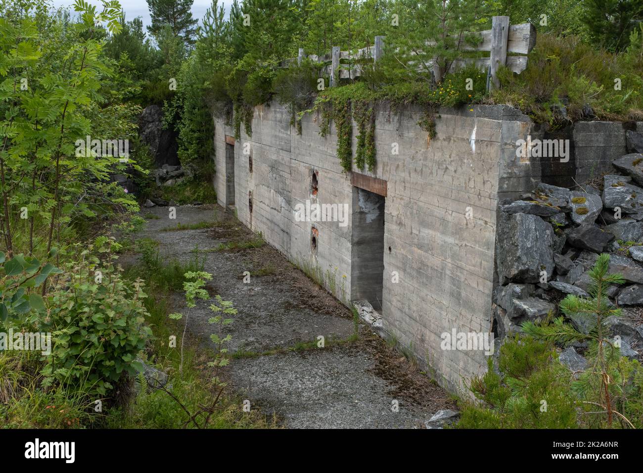 Nedre Frei, Norway - July 03, 2022: Kvalvik Fort was built by the ...