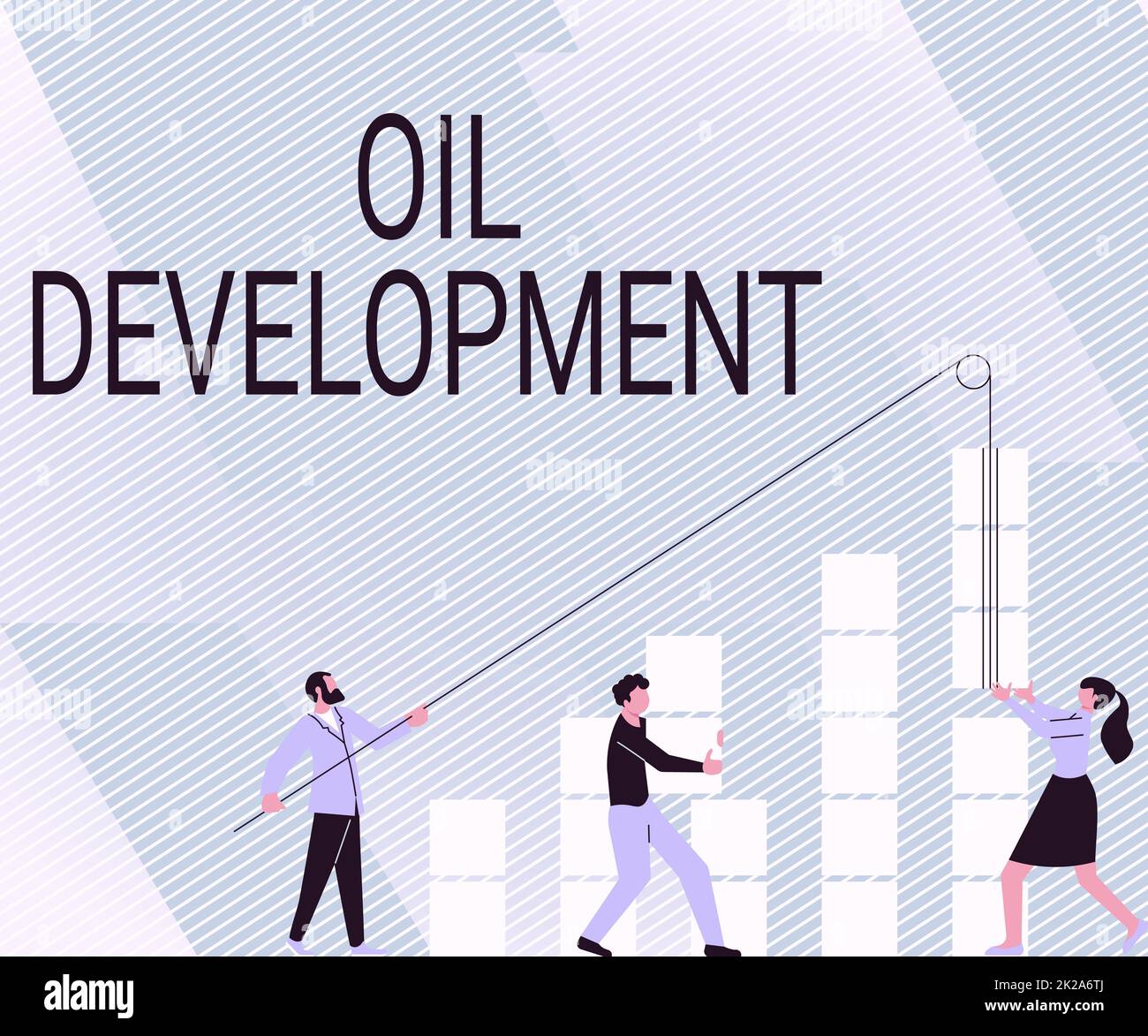 Text caption presenting Oil Development. Business concept act or ...