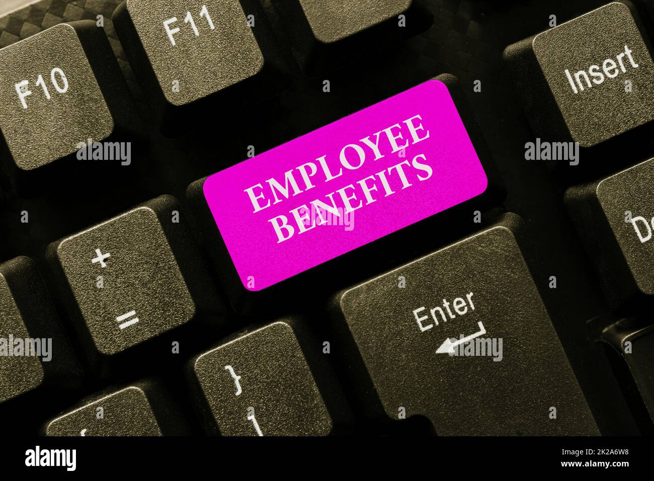 Text sign showing Employee Benefits. Business idea form of compensation ...