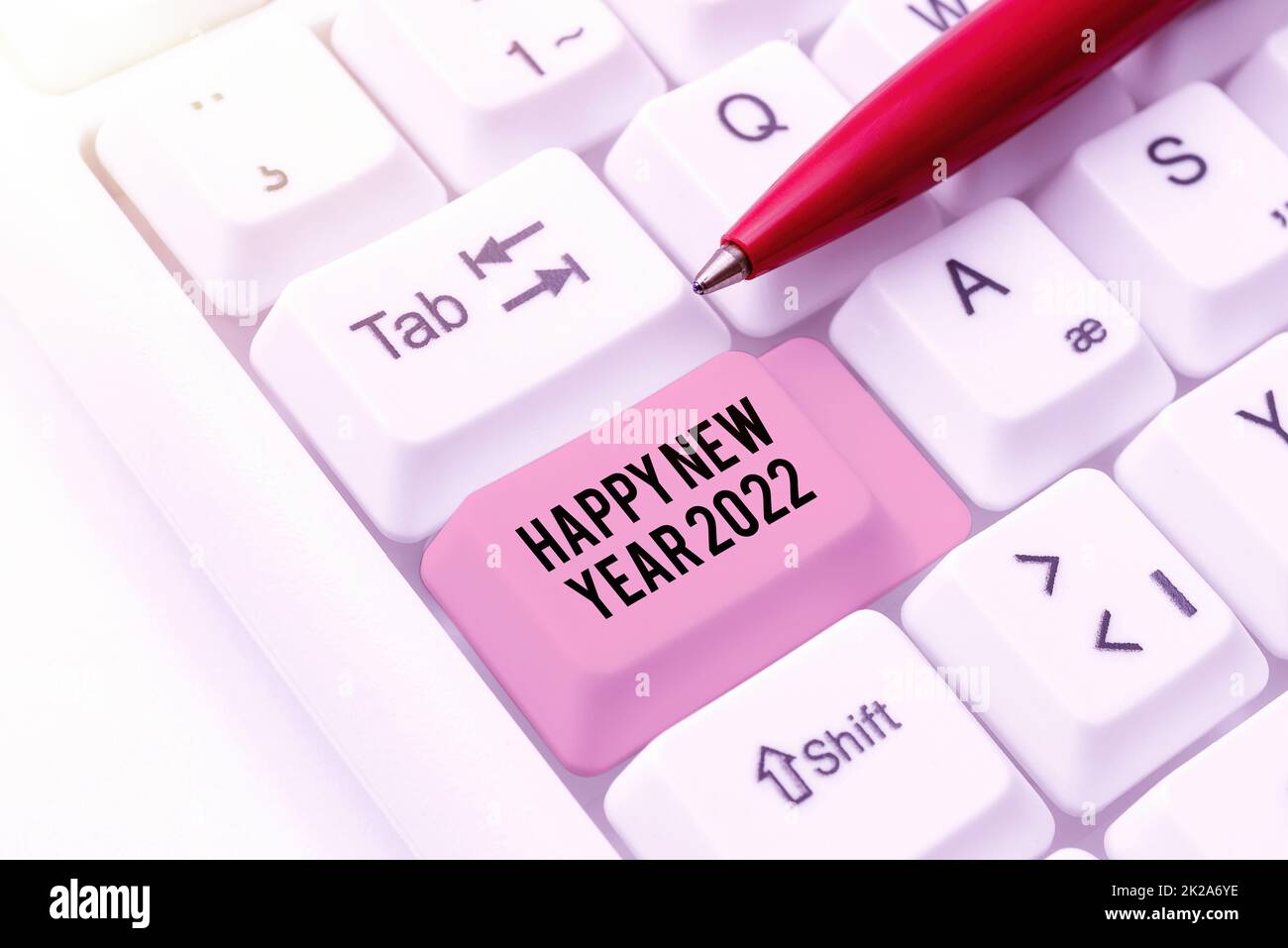 Hand writing sign Happy New Year 2022. Business showcase celebration of the beginning of the ...