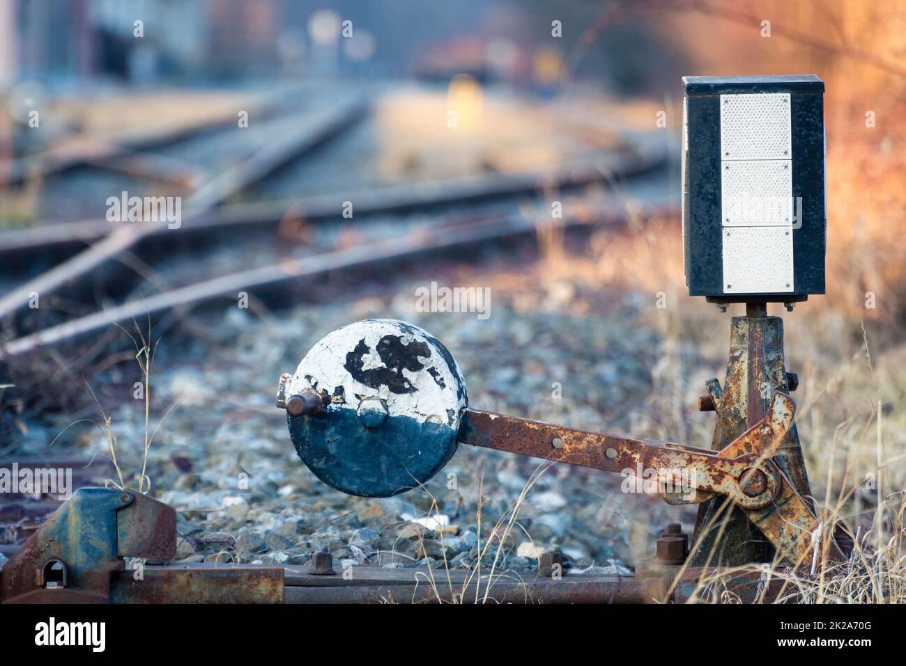 Train track switch point hi-res stock photography and images - Alamy