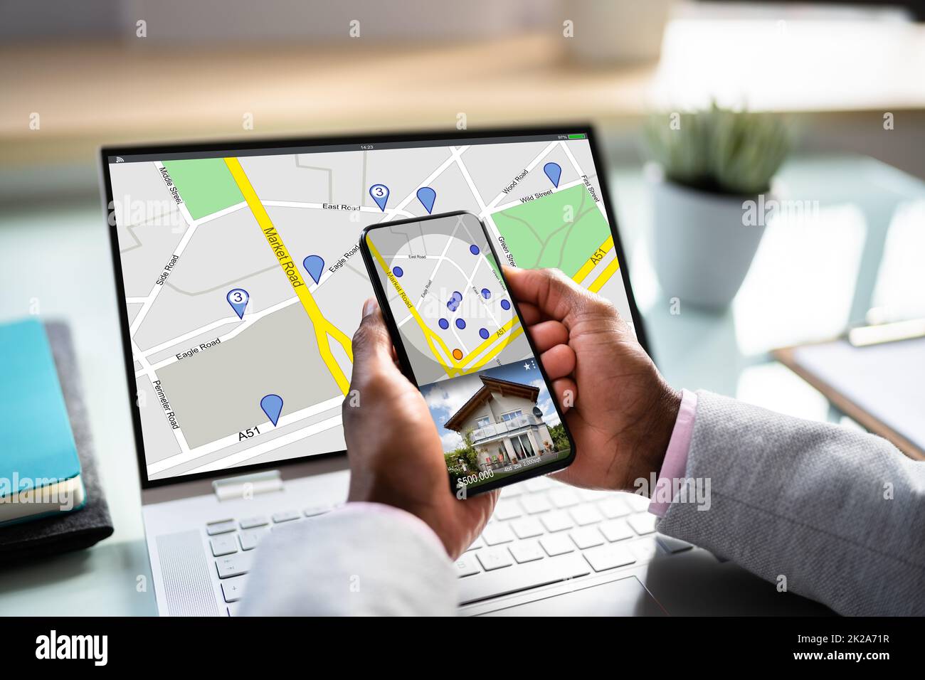 GPS Location Map Search Online Stock Photo - Alamy
