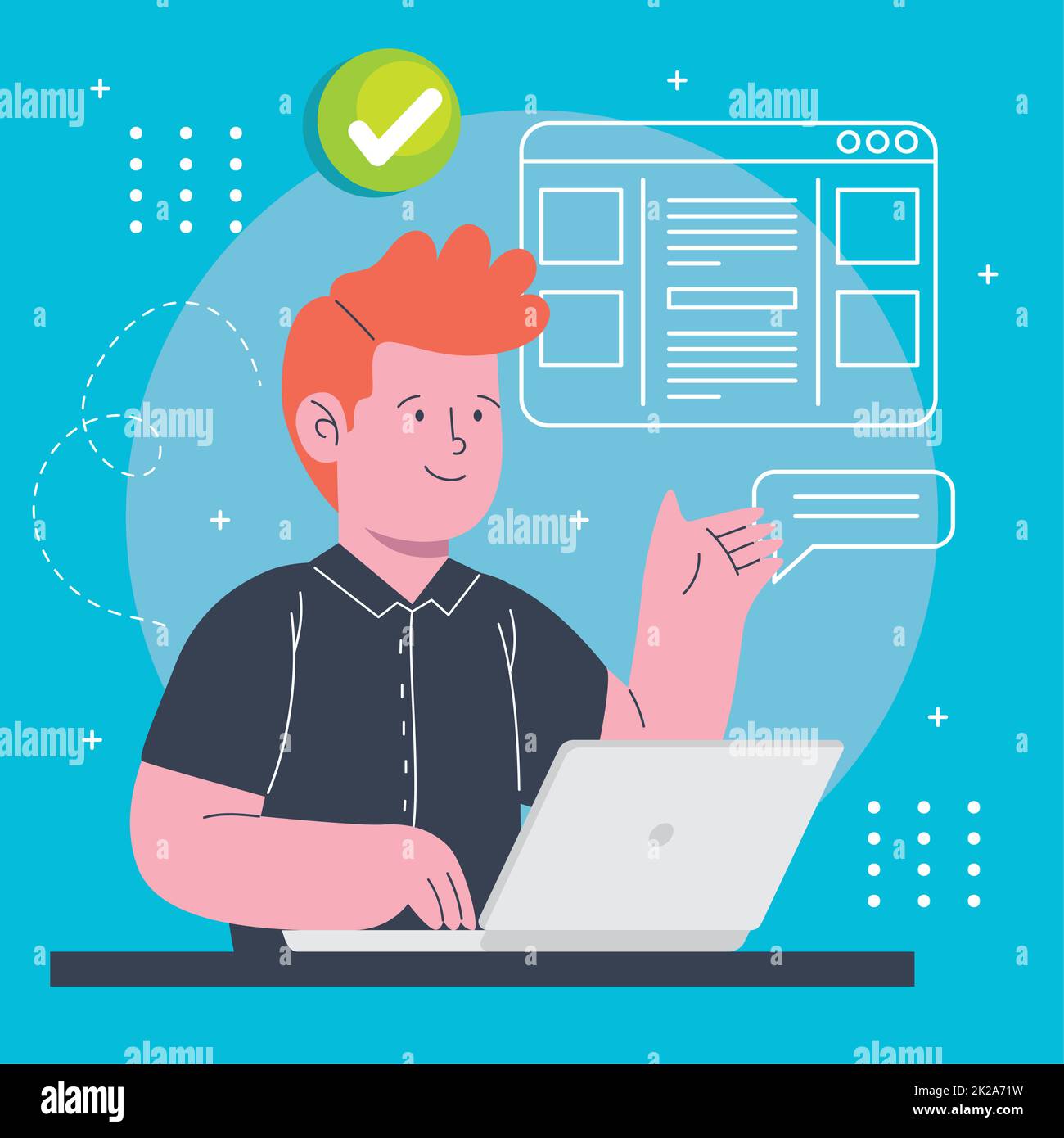 Businessperson using laptop computer Stock Vector Images - Alamy