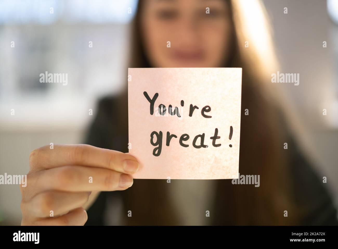 Compliment And Praise Message Sign Stock Photo - Alamy