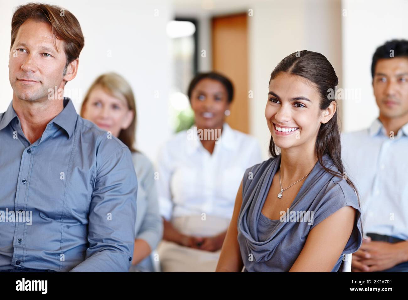 Group watching presentation hi-res stock photography and images - Alamy