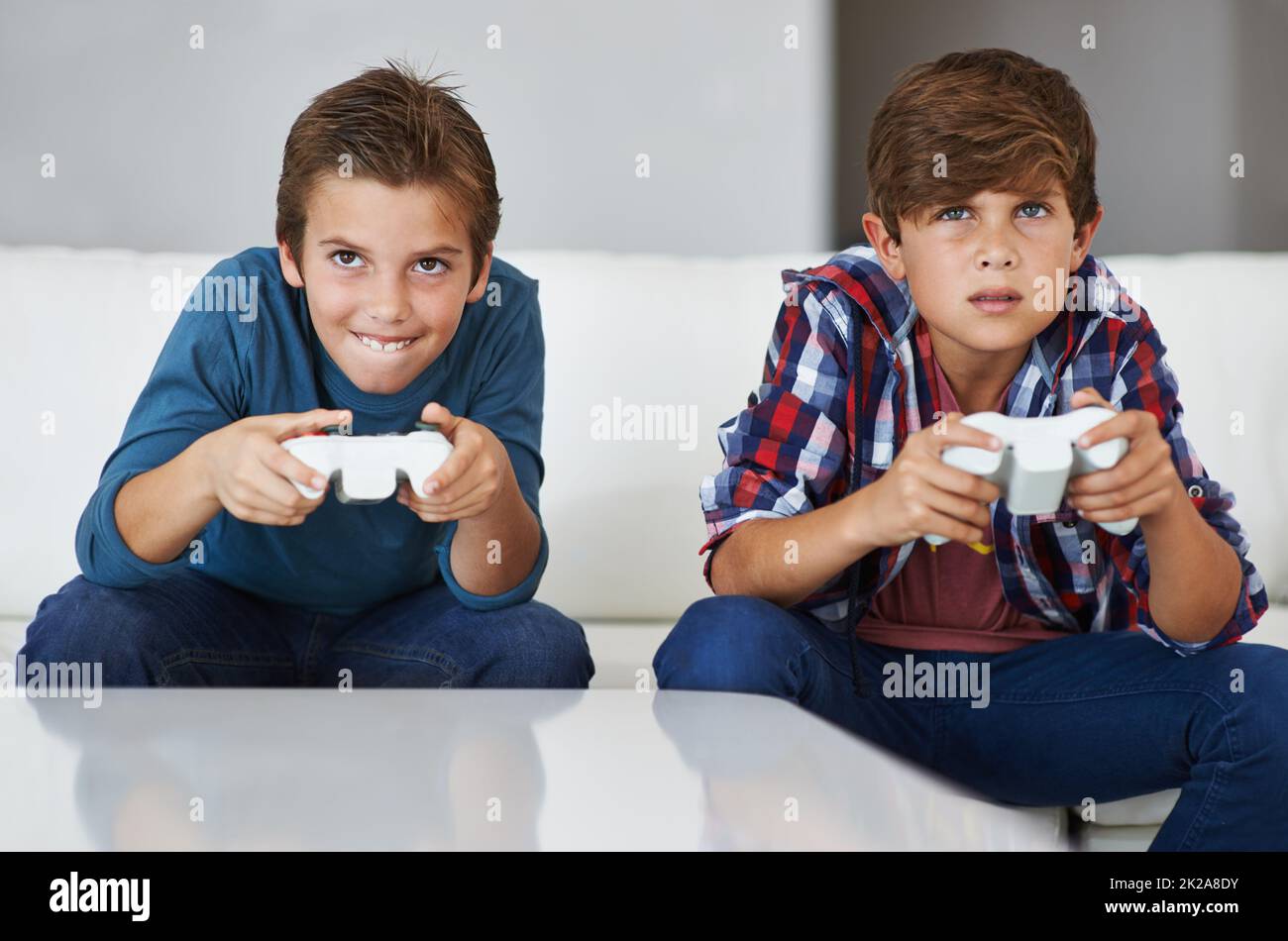 Two Boys Playing Video Games