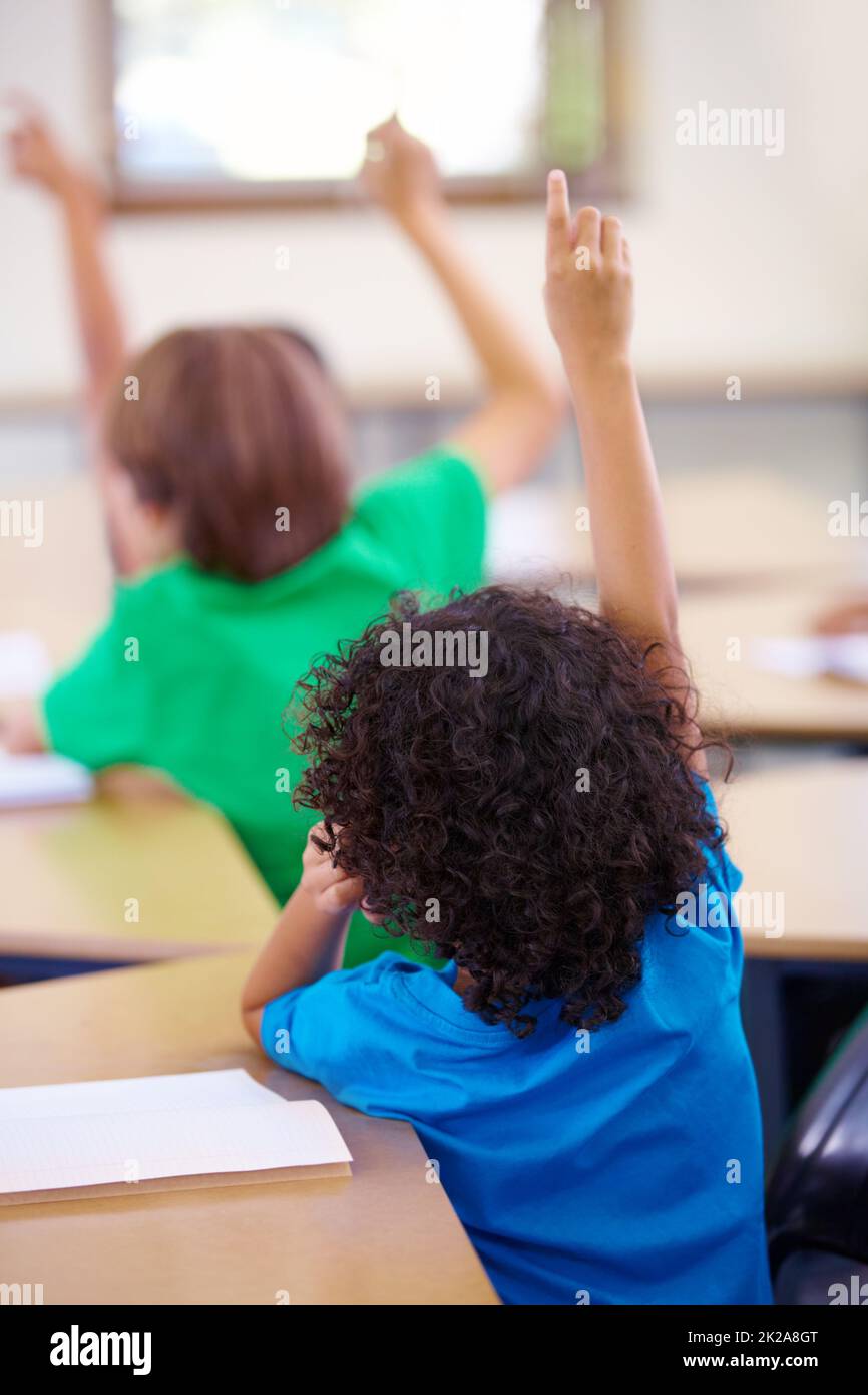 School children hands up classroom hi-res stock photography and images ...
