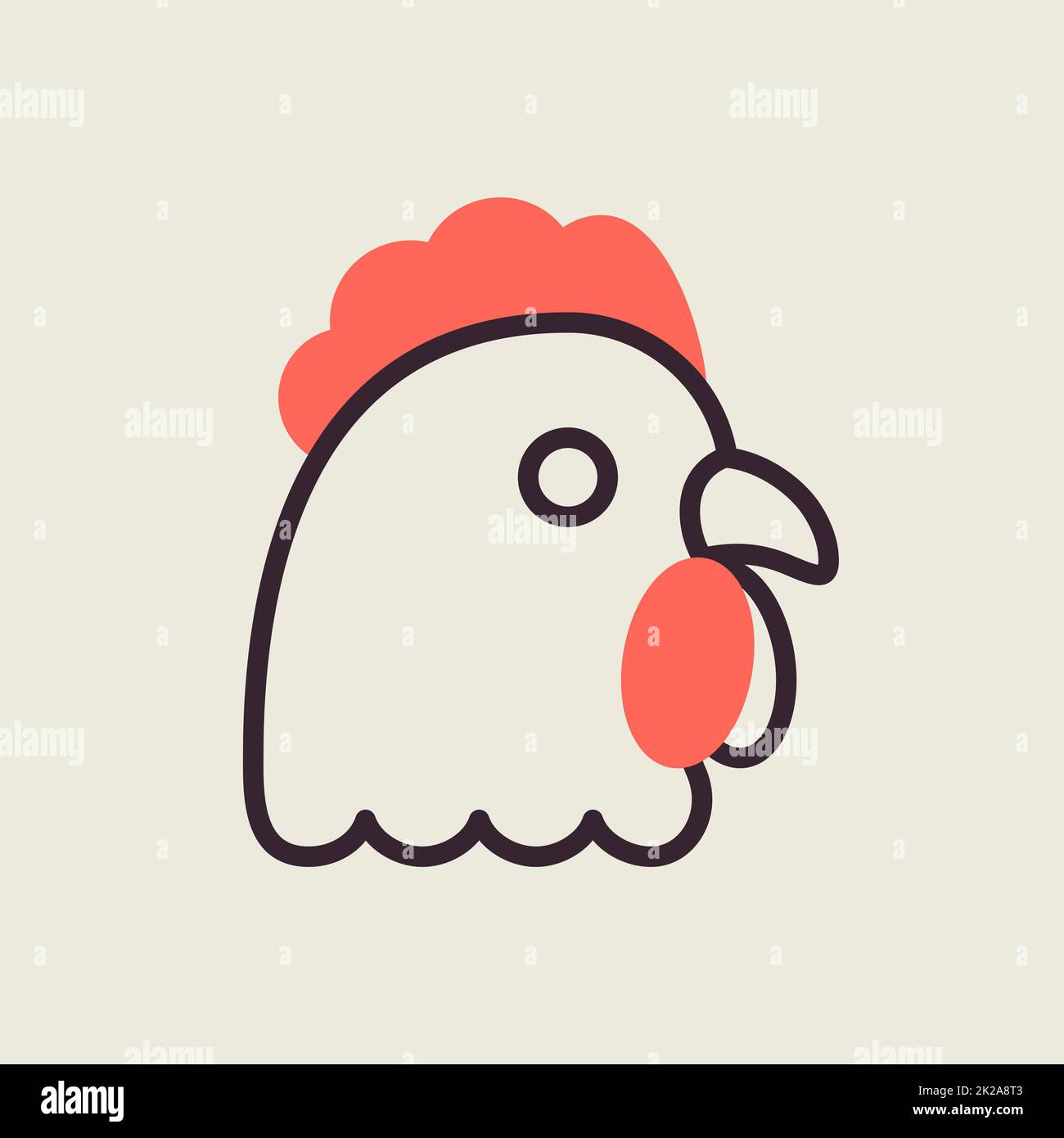 Chicken vector icon. Animal head vector Stock Photo - Alamy