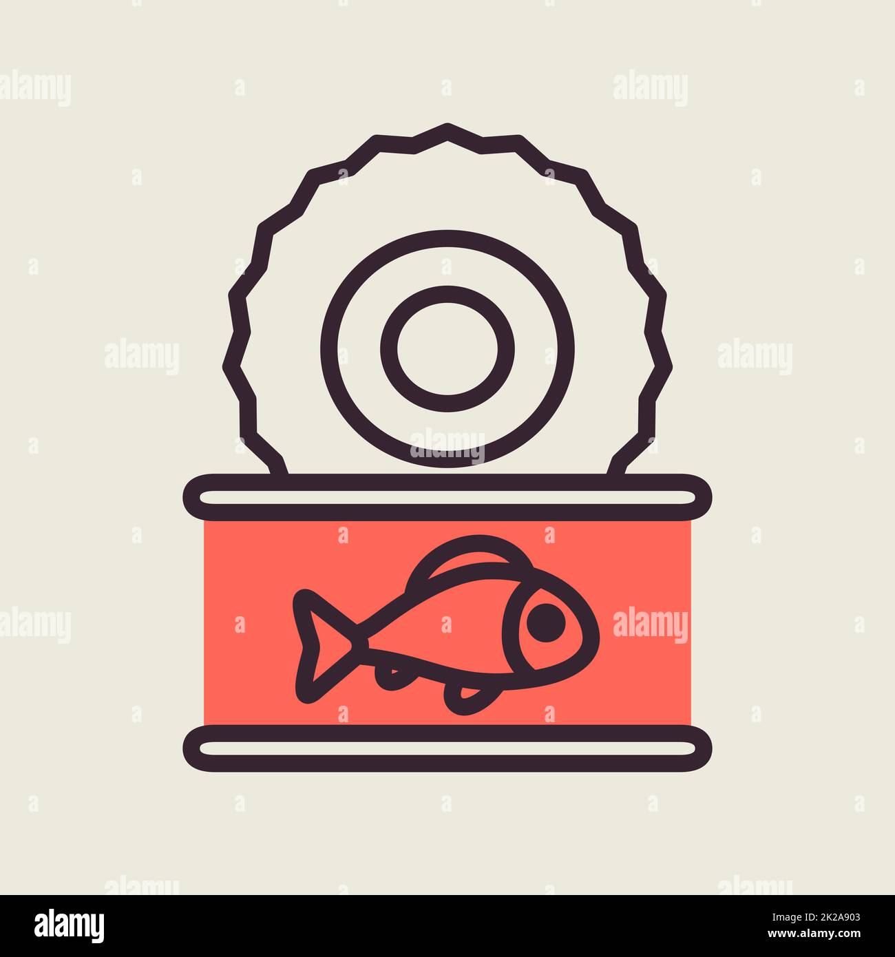 Fish preserves vector icon. Farm animal sign Stock Photo - Alamy