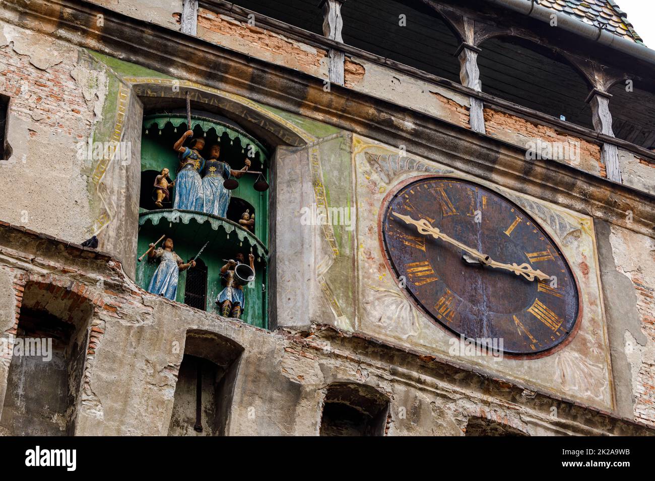 The old clock tower of sighisoara in romania Stock Photo - Alamy