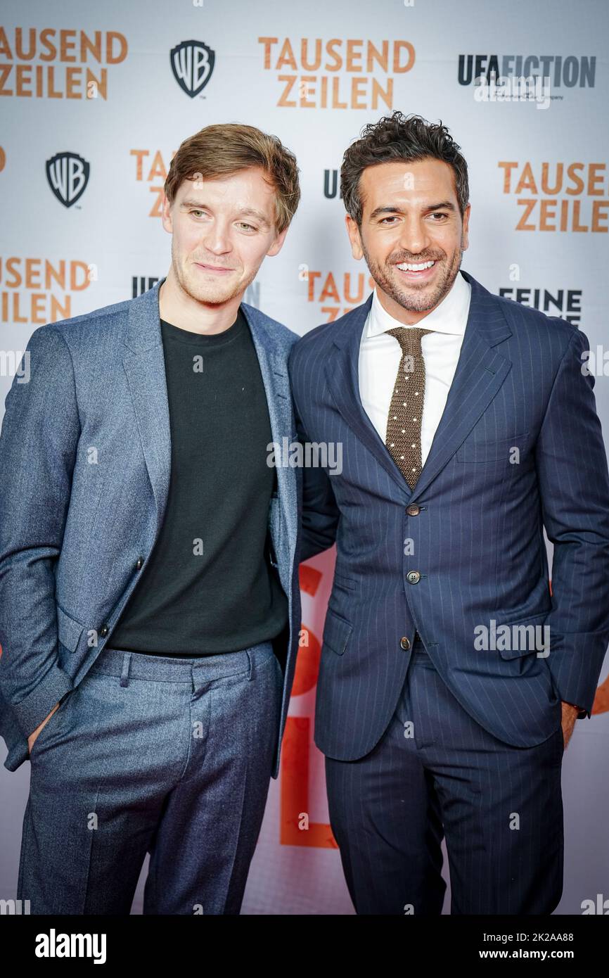 Berlin, Germany. 22nd Sep, 2022. Actors Joans Nay (vl) and Elyas M ...