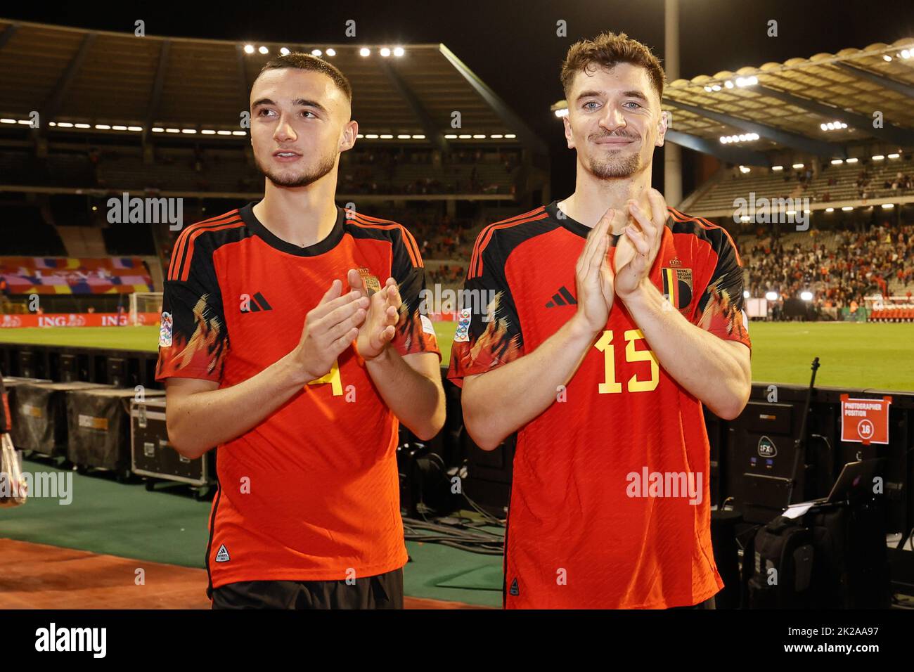 Brussels, Belgium, 22 September 2022, Belgium's Zeno Debast and Belgium ...