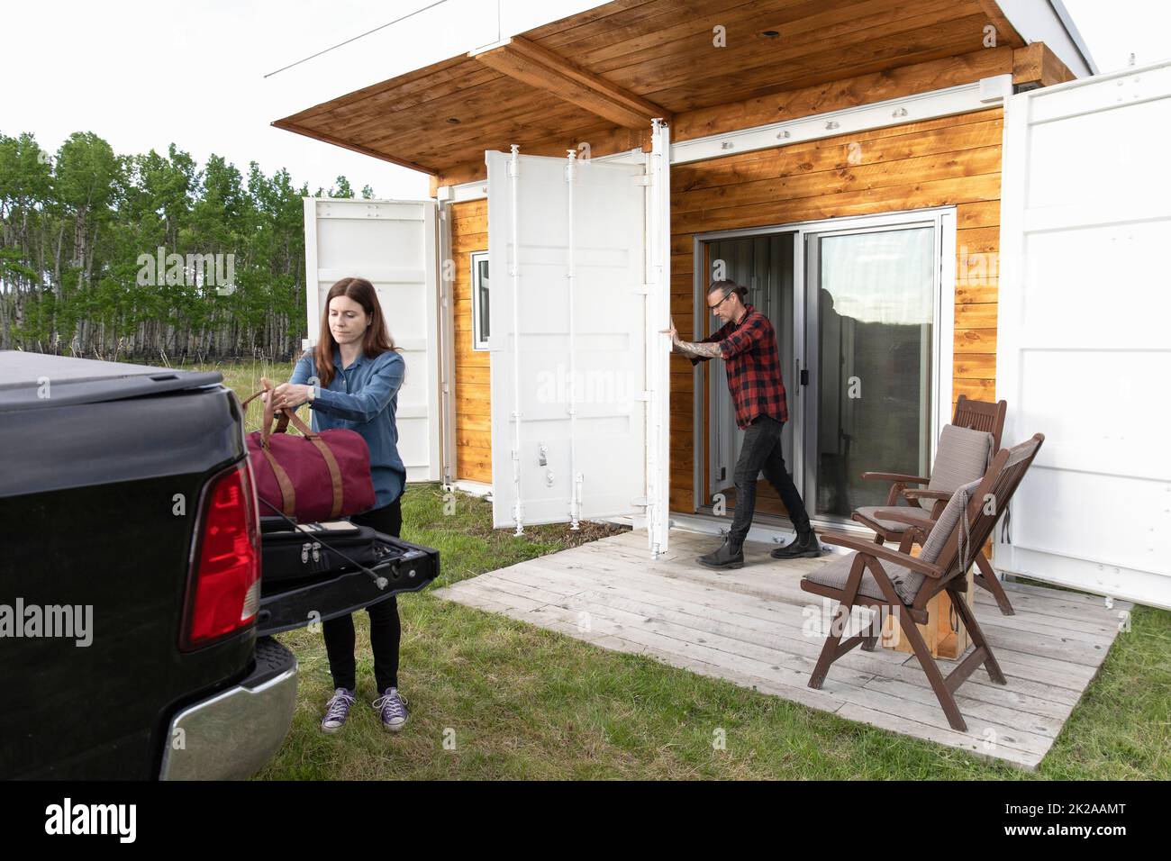 Shipping tiny container house hi-res stock photography and images - Alamy