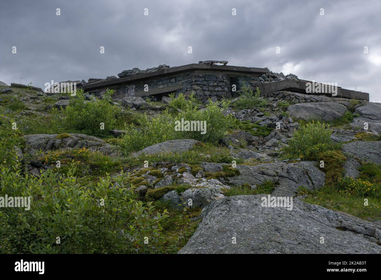 Gronsvik, Norway - July 09, 2022: Gronsvik Fort was a German coastal ...