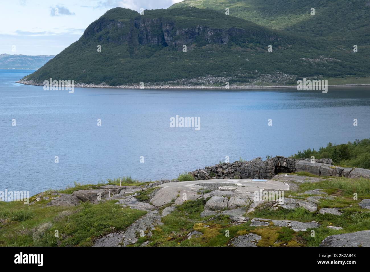 Gronsvik, Norway - July 09, 2022: Gronsvik Fort was a German coastal ...