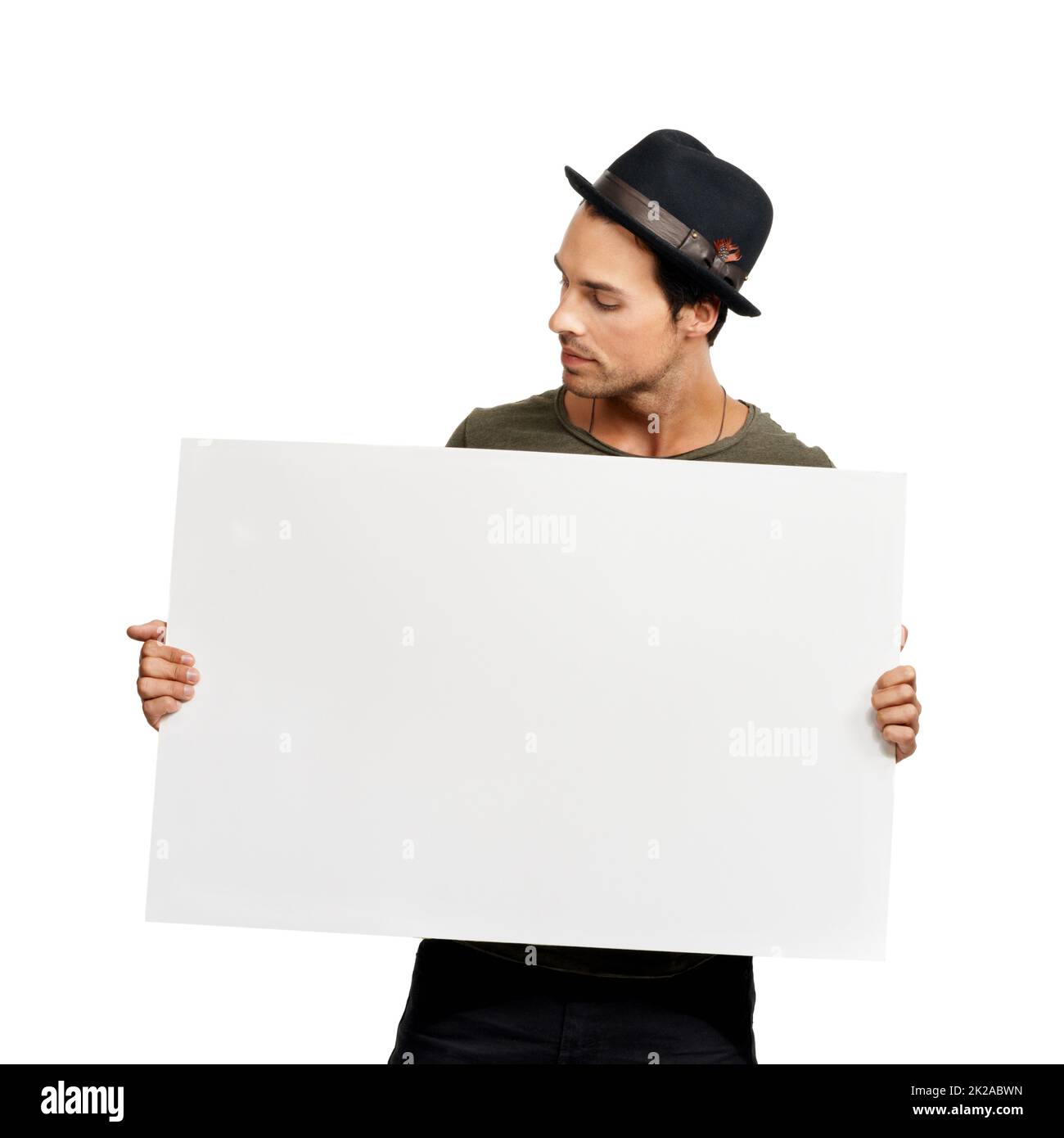 Young man with placard hi-res stock photography and images - Alamy