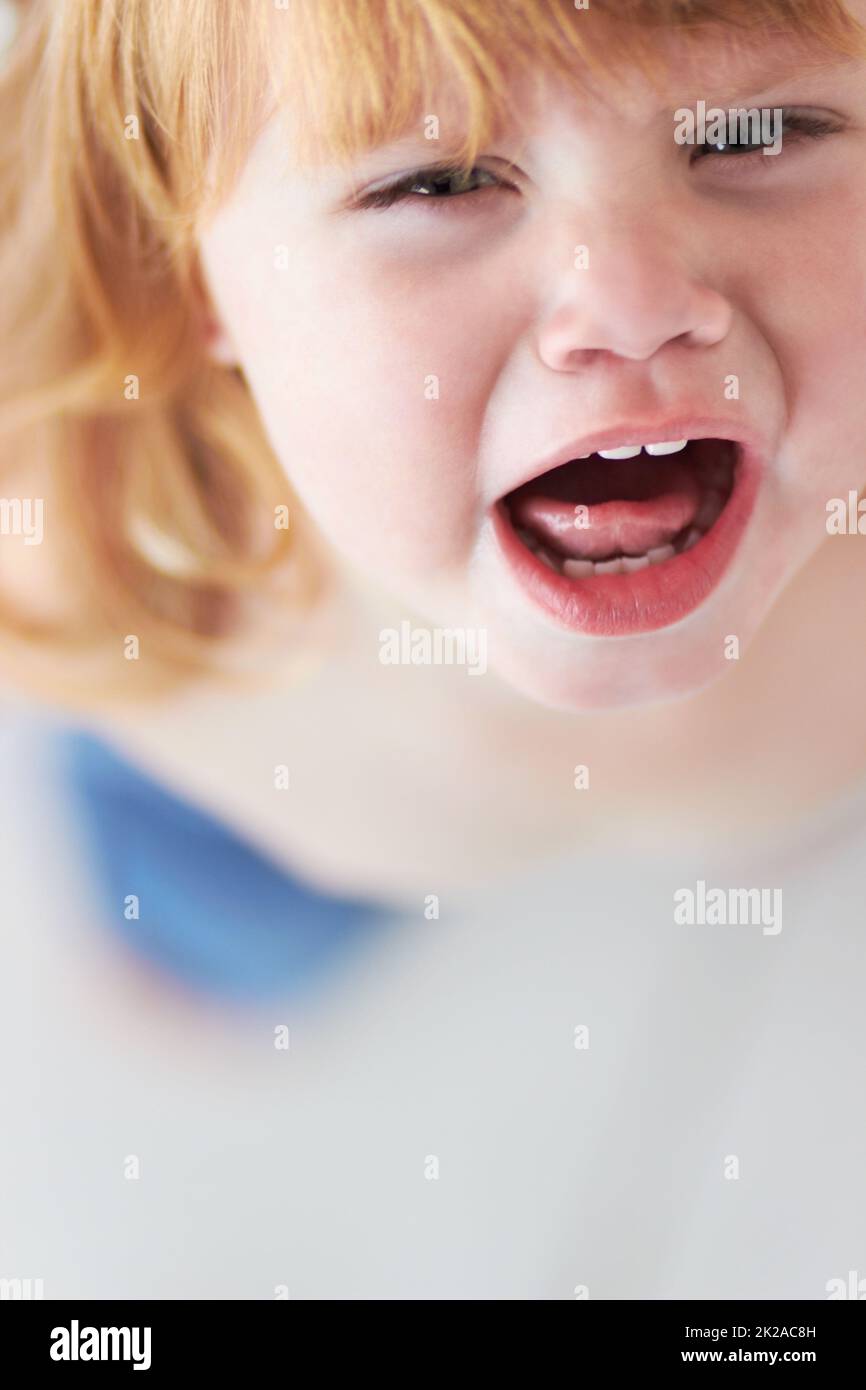 Shes upset about something. Portrait of screaming baby girl Stock Photo ...
