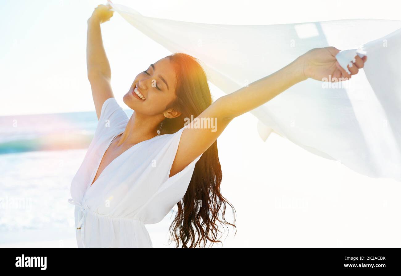 Woman outside in the wind hi-res stock photography and images - Alamy