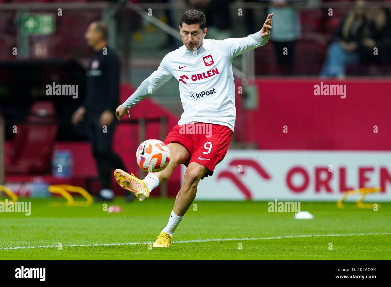 WARSAW, POLAND - SEPTEMBER 22: Robert Lewandowski (c) of Poland during ...