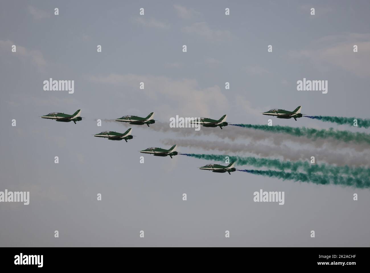 Riyadh, Saudi Arabia. 22nd Sep, 2022. Aircrafts from the Saudi Hawks ...