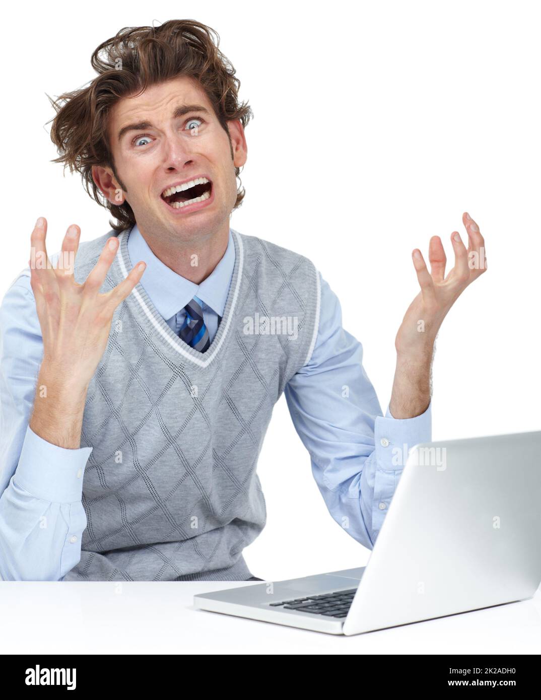 Network problems can drive you insane. A young man freaking out after ... Network problems can drive you insane. A young man freaking out after ...