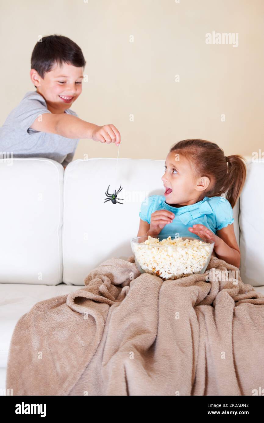 Girl scared spider hi-res stock photography and images - Alamy