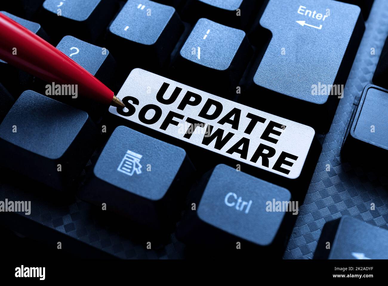 Writing displaying text Update Software. Business overview an ...