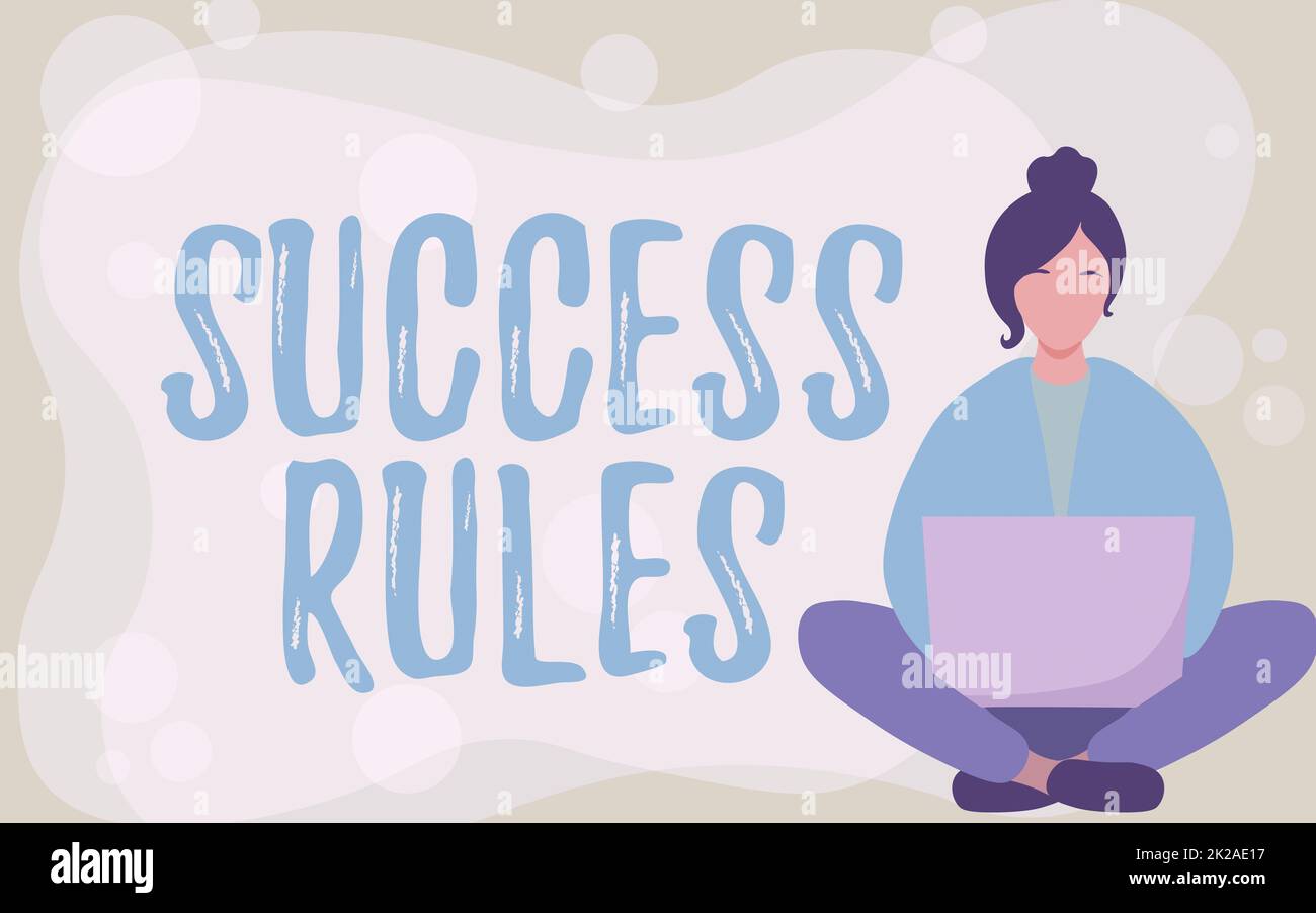 Hand writing sign Success Rules. Internet Concept established ways of setting goals making it ...