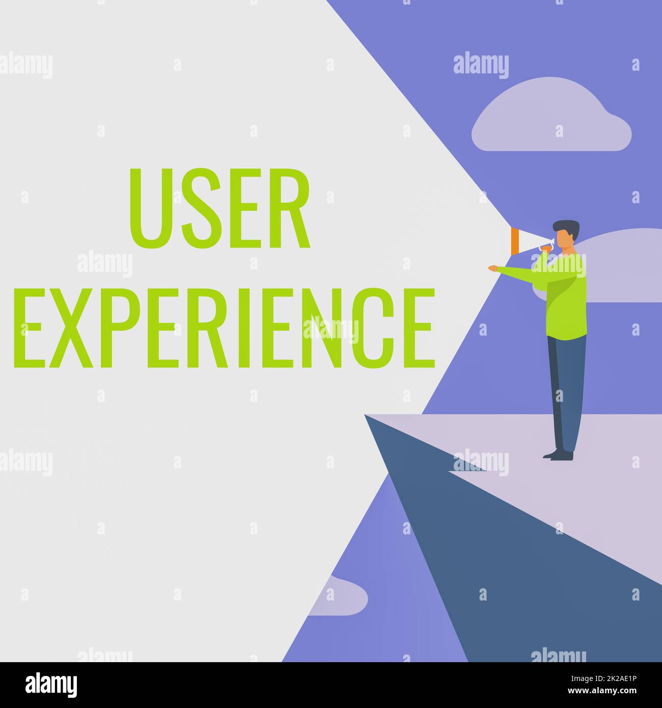 Sign displaying User Experience. Business idea how a person reacts and ...