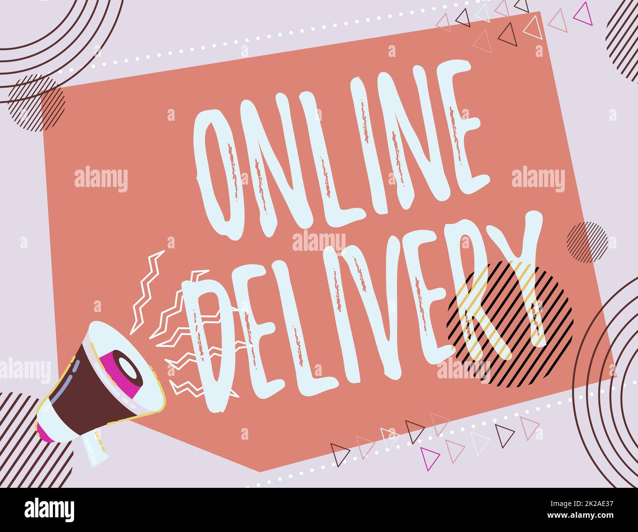 Text sign showing Online Delivery. Word for the act or manner of ...