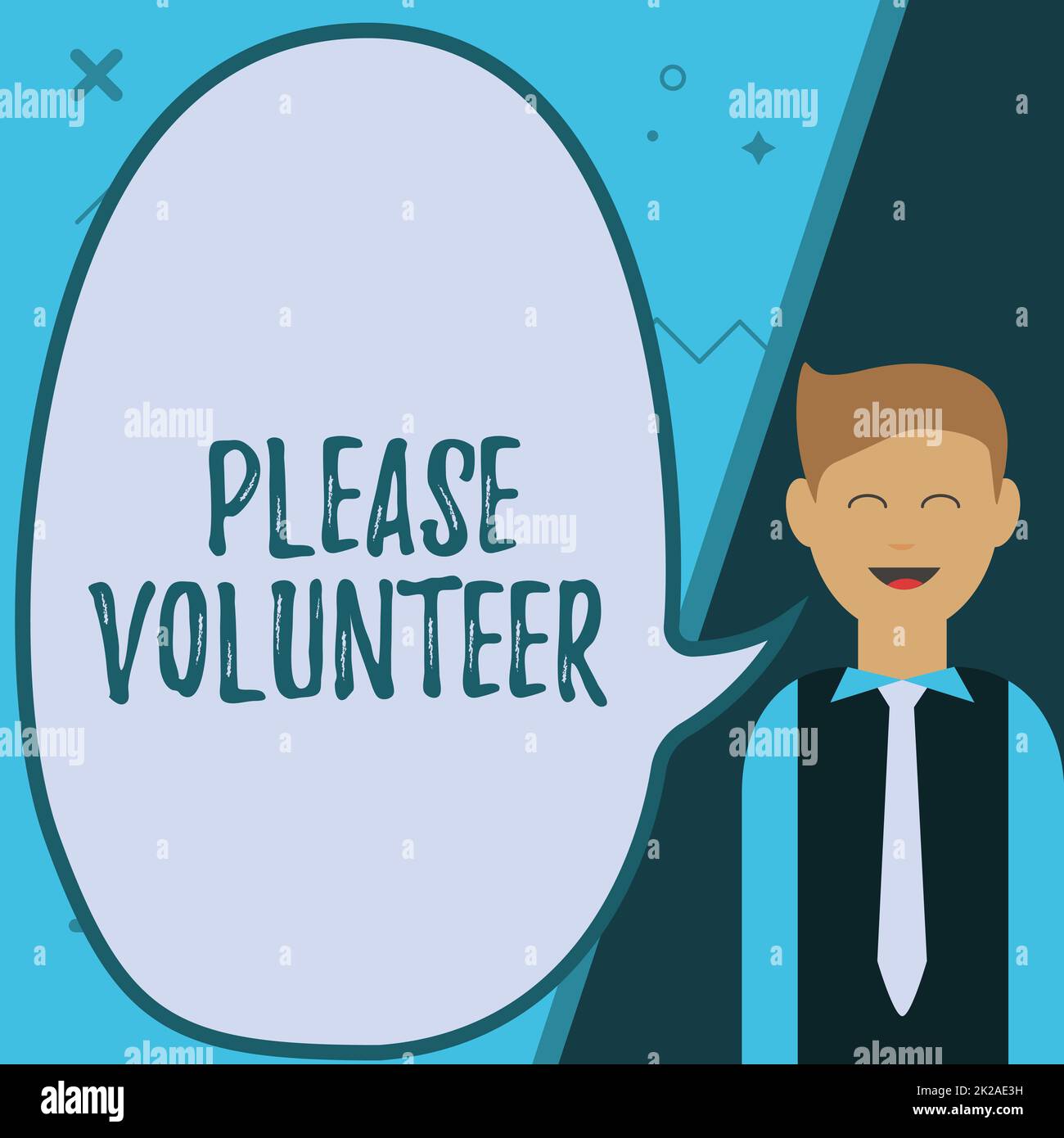 Handwriting text Please Volunteer. Business concept act of politely ...