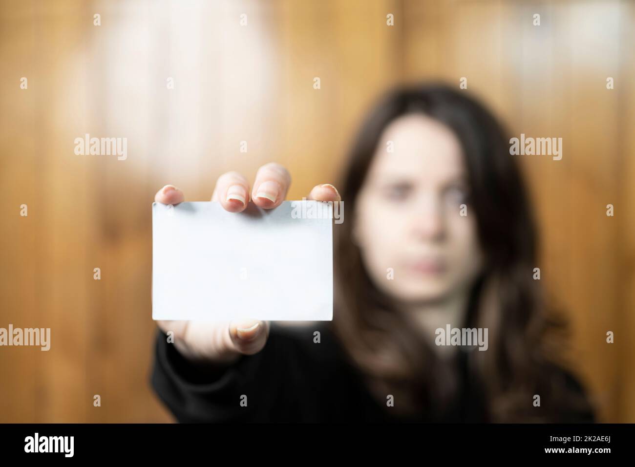 Hand holding a blank business card hi-res stock photography and images ...