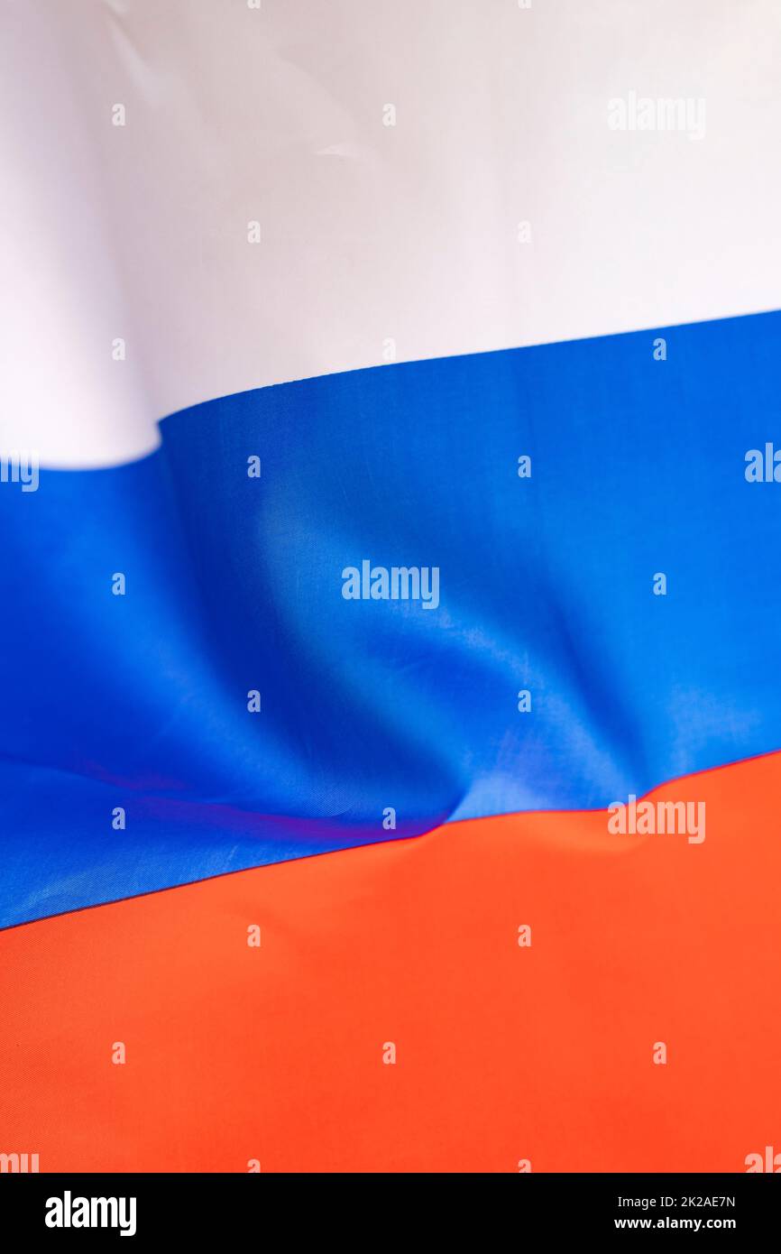 Satin texture of curved flag of Russia Stock Photo - Alamy