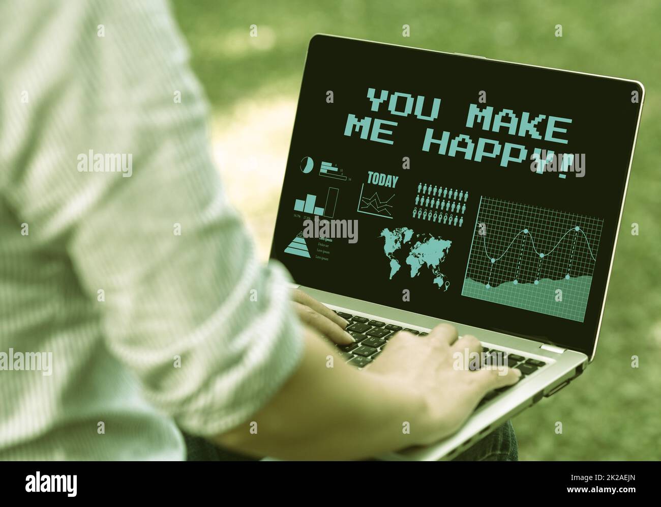 Text showing inspiration You Make Me Happy. Business overview ...