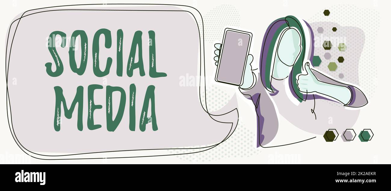 Hand writing sign Social Media. Concept meaning online marketing and ...