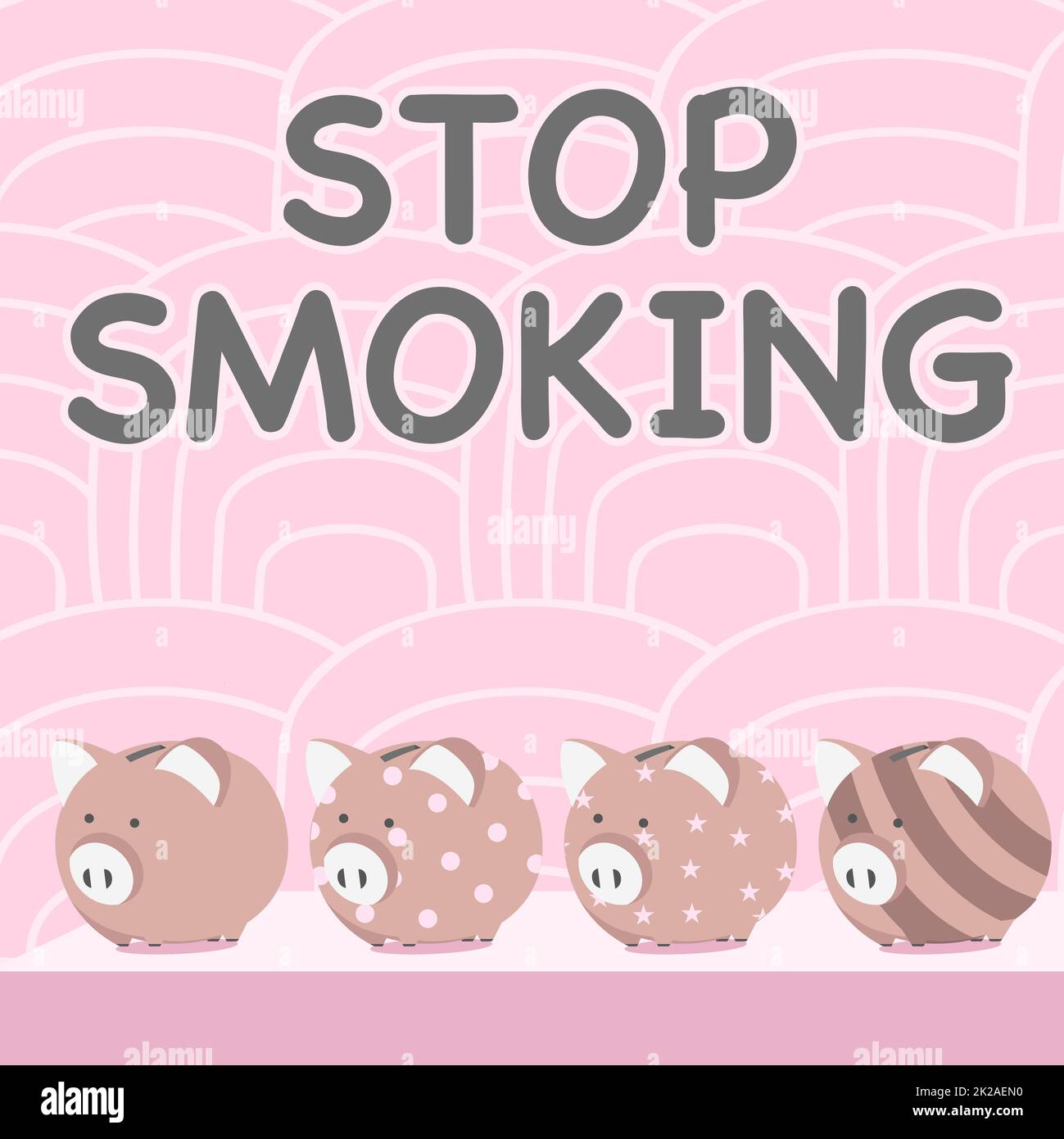 Text caption presenting Stop Smoking. Business overview the process of ...